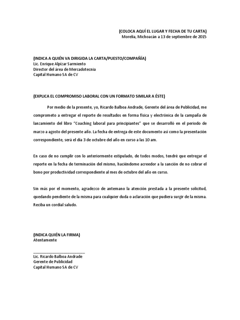 Carta Laboral Ejemplo | PDF