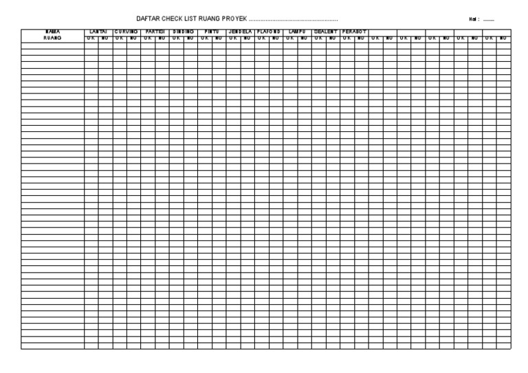 Form Check List Proyek | PDF