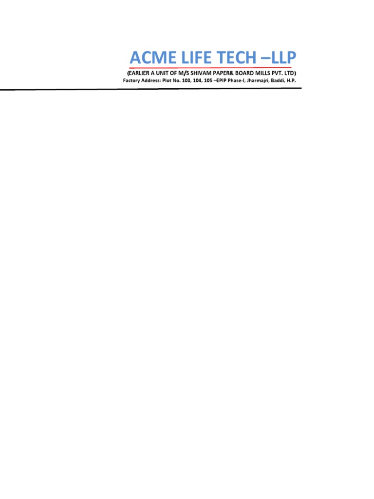 Acme Life Tech LLP Overview | PDF