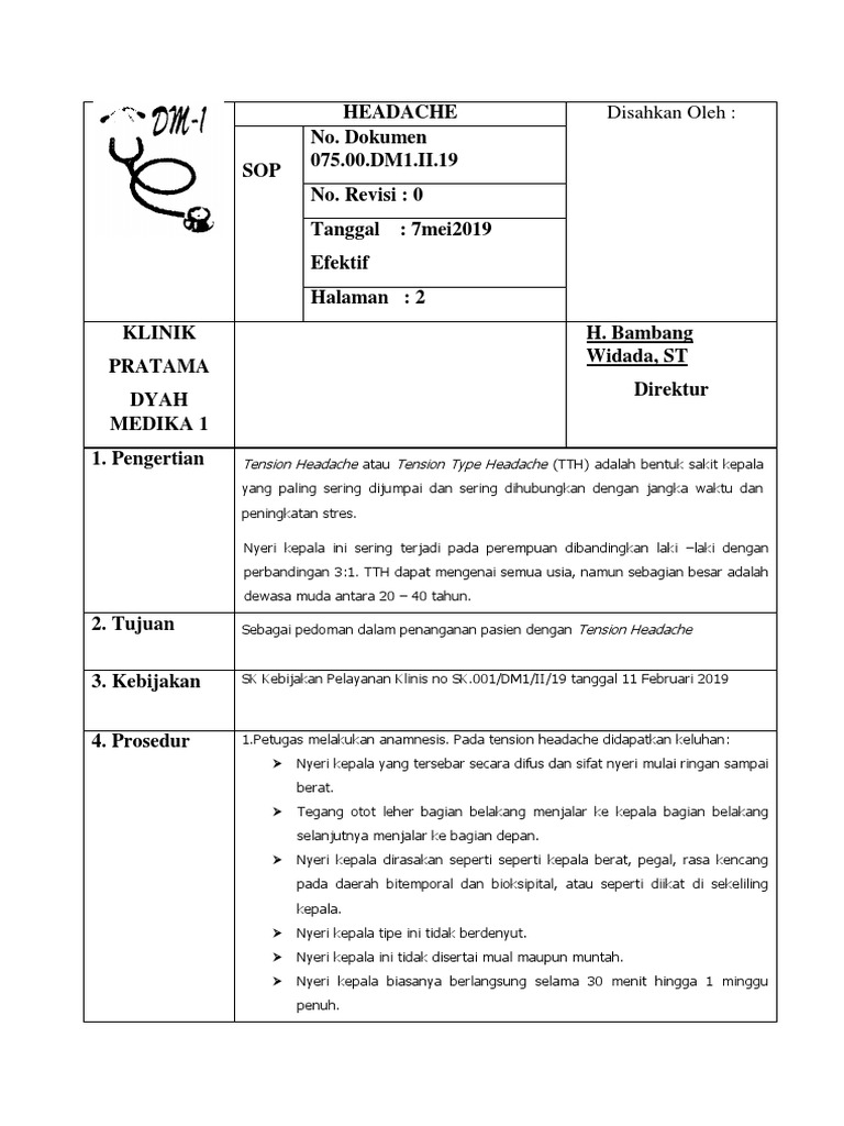 10.sop Headache | PDF