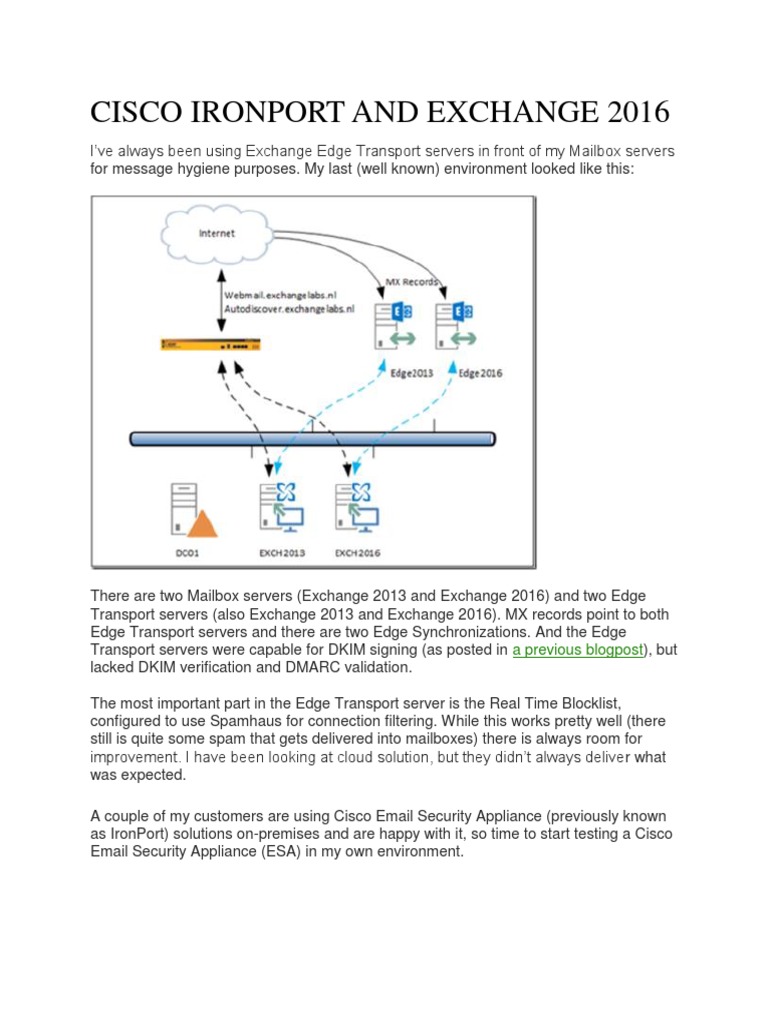 Cisco Ironport and Exchange 2016 | PDF | Transport Layer Security ...