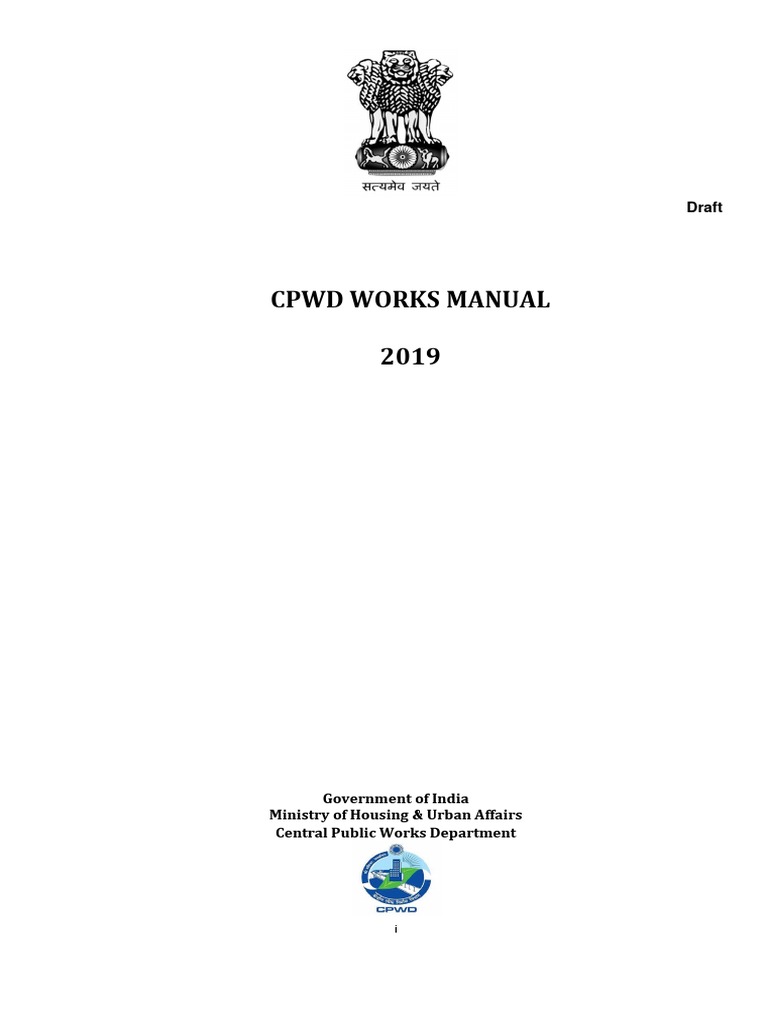 CPWD Works Manual 2019: Draft | Download Free PDF | Budget | Government ...