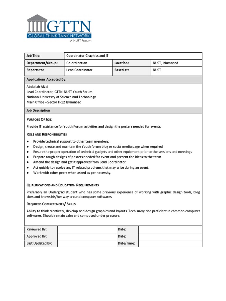 Coordinator Graphics and IT | PDF