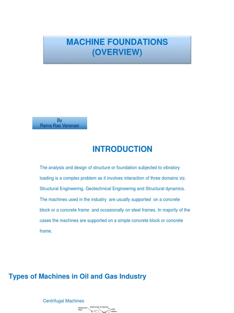 Machine Foundation Design | PDF | Machines | Bearing (Mechanical)