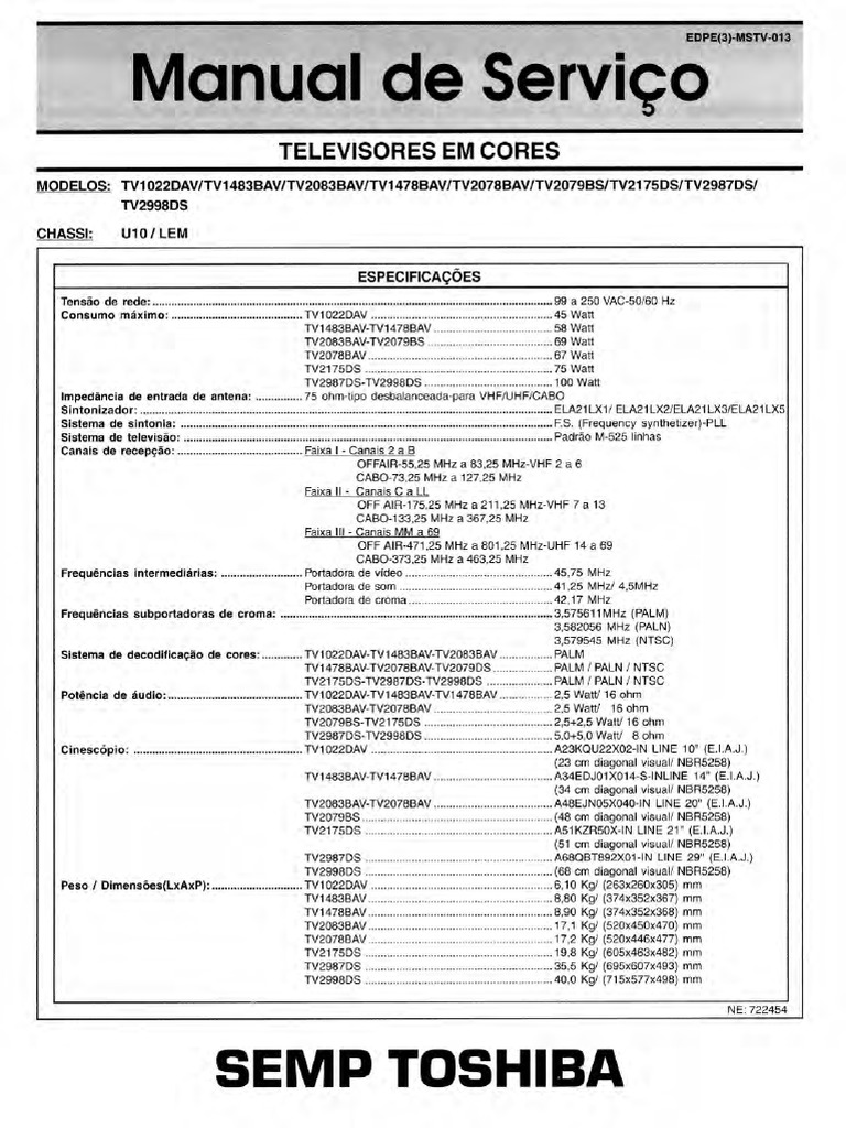 TV1022DAV Semp Toshiba PDF | PDF