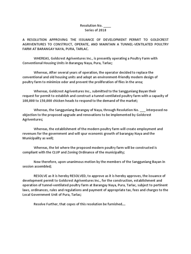 Resolution Endorsing Poultry.docx | Justice | Crime & Justice