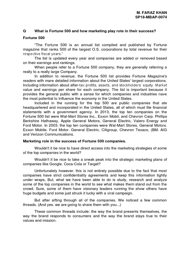 Fortune 500 | PDF | Mc Donald's | Marketing