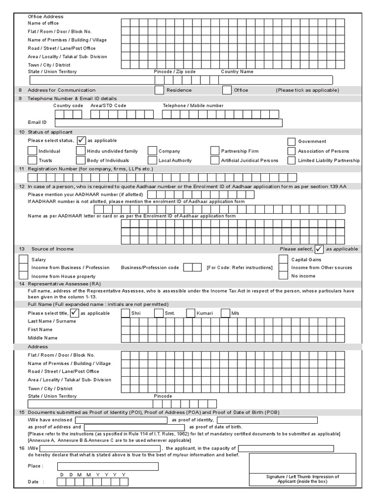 Salary: Signature / Left Thumb Impression of Applicant (Inside The Box ...