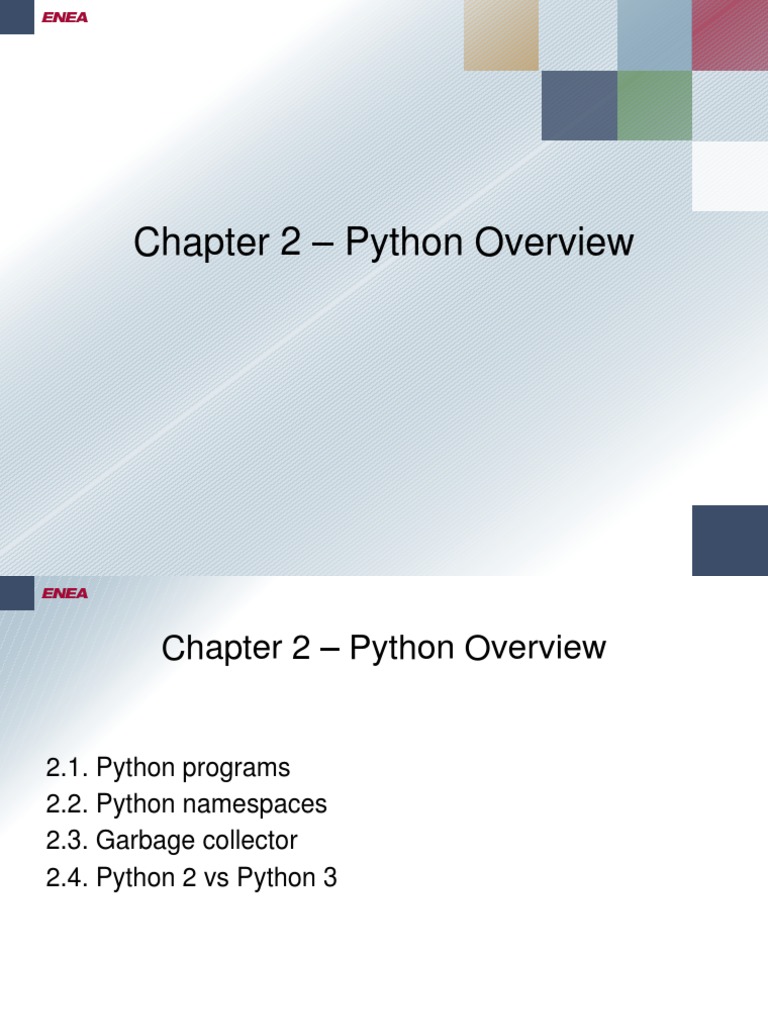 Chapter 2 - Python Overview | PDF | Namespace | Python (Programming ...