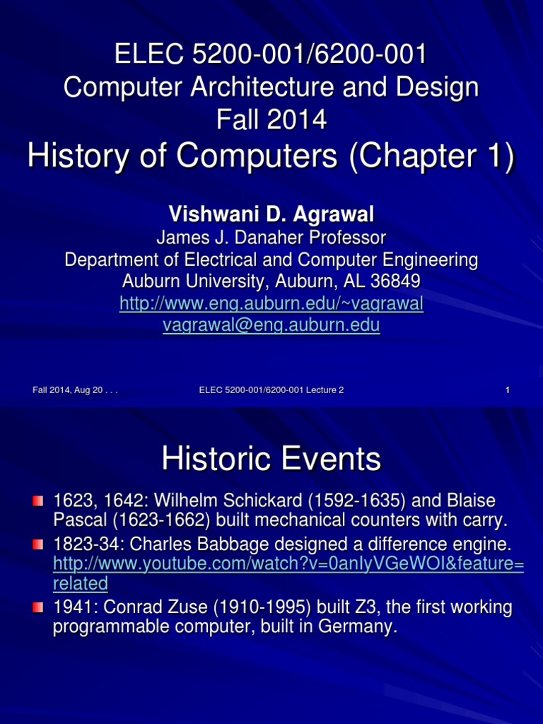 Lec2 History | PDF | Computer Data Storage | Computer Program