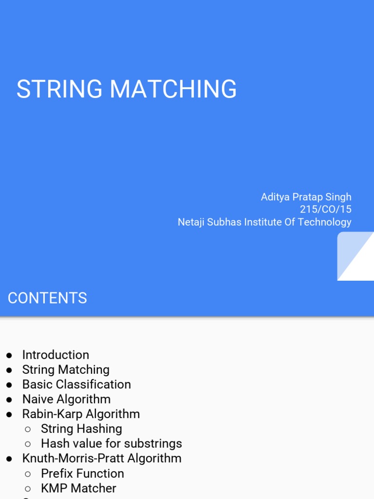 String Matching Algorithms Pdf Applied Mathematics Theoretical Computer Science 0966