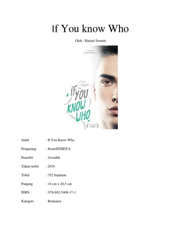 Novel If You Know Who: Resensi dan Analisis | PDF