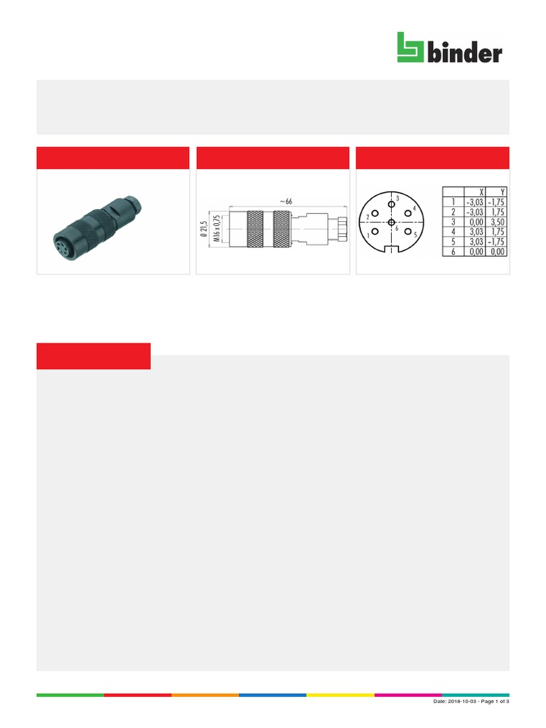 Conectores Binder 09 - 0122!25!06 | PDF | Electrical Connector ...