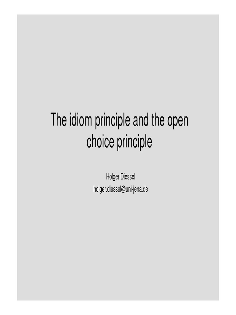 The Idiom Principle and The Open Choice Principle | PDF | Phrase | Idiom