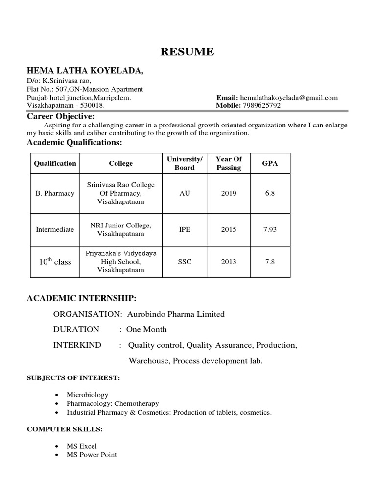 Resume: Hema Latha Koyelada | PDF