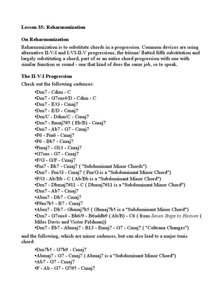 Reharm | PDF | Musical Scales | Musical Techniques
