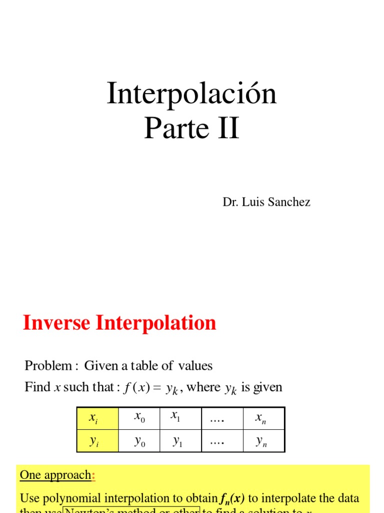 Inverse and Spline Interpolation Methods | PDF | Spline (Mathematics) | Interpolation