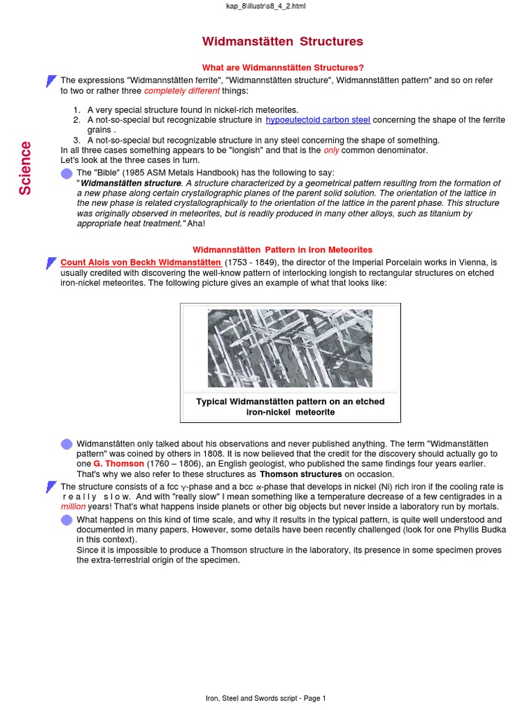 Widmanstätten Structures | PDF | Steel | Chemical Elements