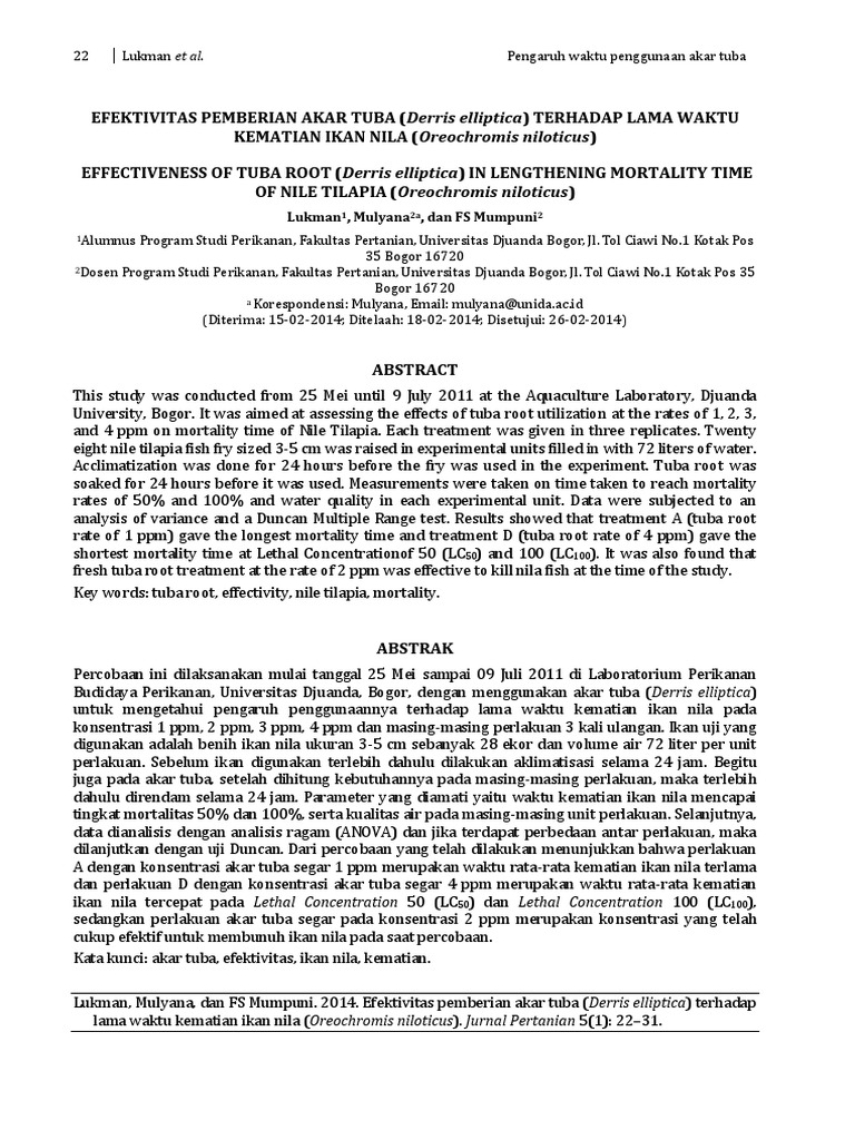 Lukman DKK 2014 | PDF | Fish | Nature