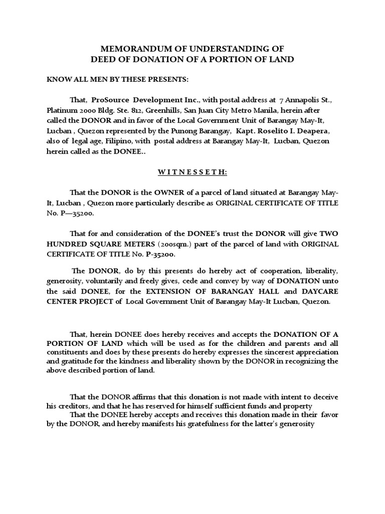 Memorandum of Understanding | PDF | Virtue