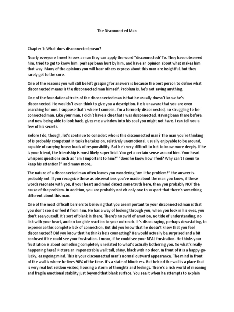 Disconnected Man | PDF | Feeling | Cognitive Science