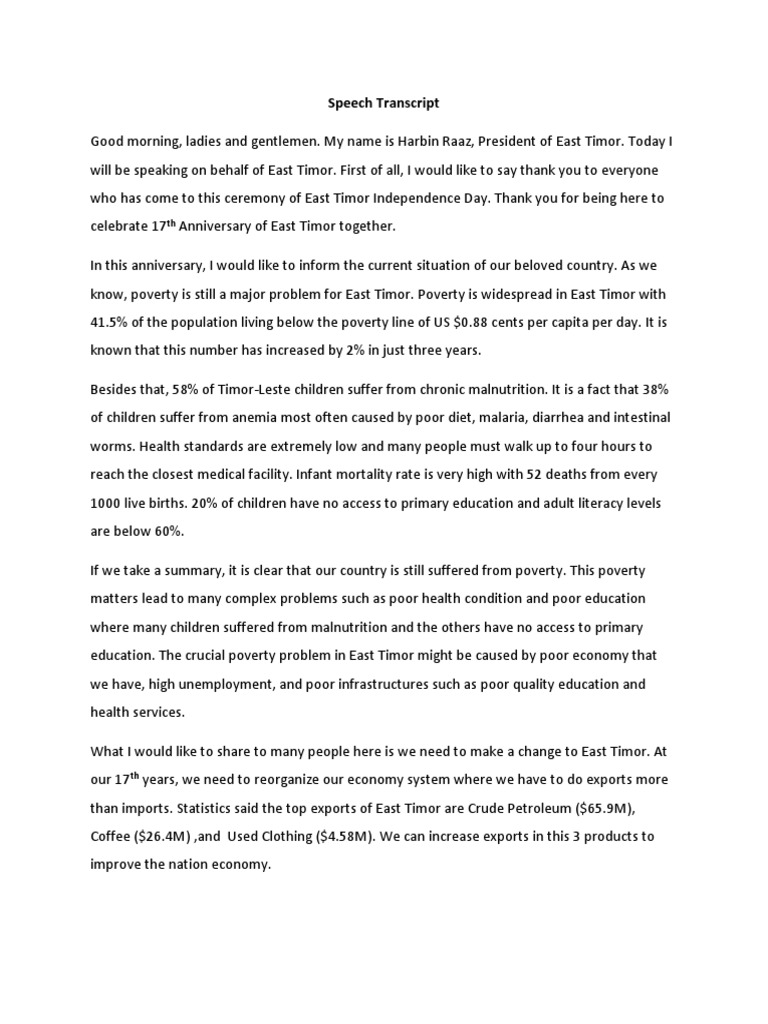 Speech Transcript | PDF