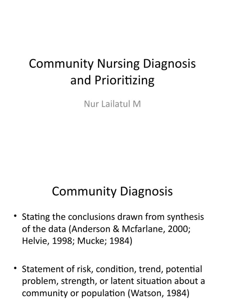 Community Nursing Diagnosis and Prioritizing | PDF | Infant Mortality ...