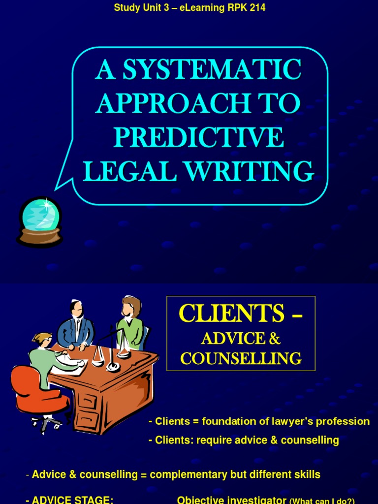 A Systematic Approach To Predictive Legal Writing | PDF | Opinion | Lawyer