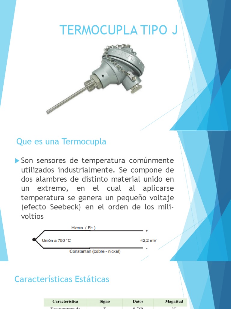 Termocupla Tipo J | Descargar gratis PDF | Par termoeléctrico | Temperatura
