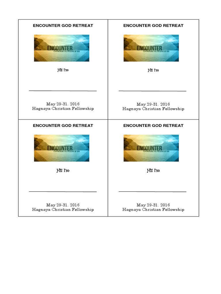 Encounter God Retreat | PDF