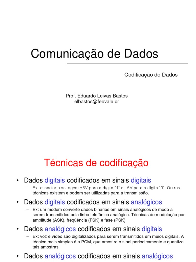 Códigos de Linha | PDF | Modulação | Modulação de frequência