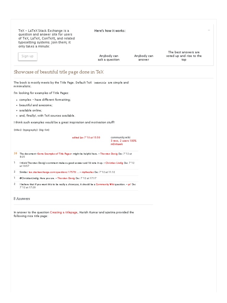 Beautiful LaTeX Title Page Showcase | PDF | Te X | Abstract (Summary)