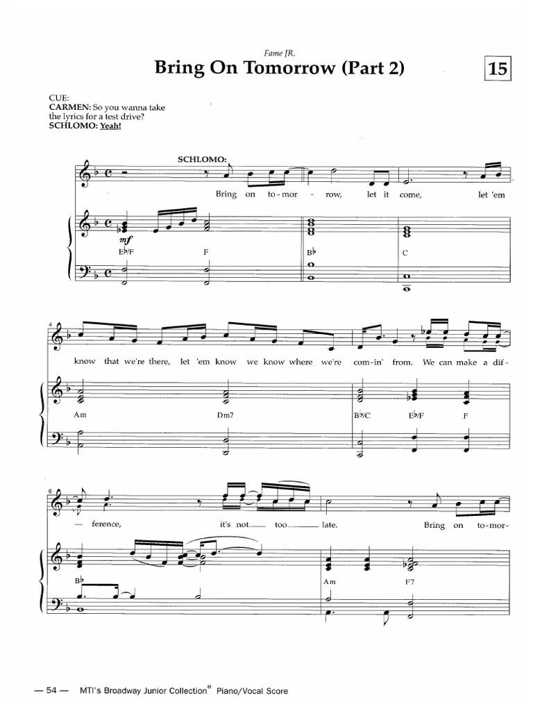Bring On Tomorrow Sheet Music | PDF