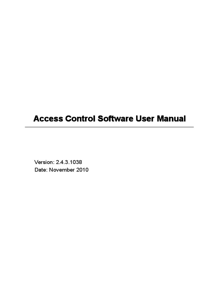 Access Control Software User Manual ZK Software | PDF | Access Control ...
