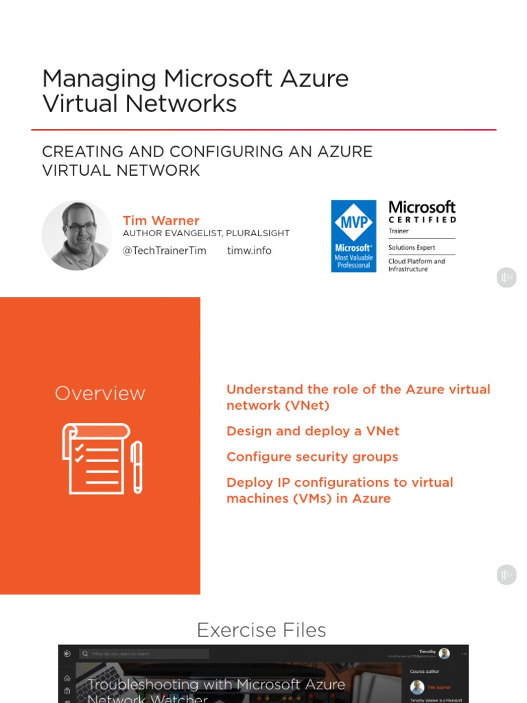 Creating and Configuring An Azure Virtual Network Slides | PDF | Domain ...