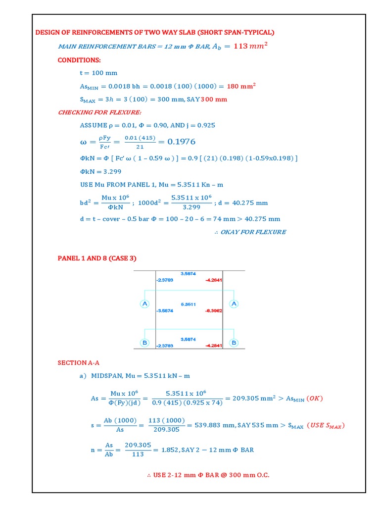 DESIGN OF SLABS (Oneway) | PDF