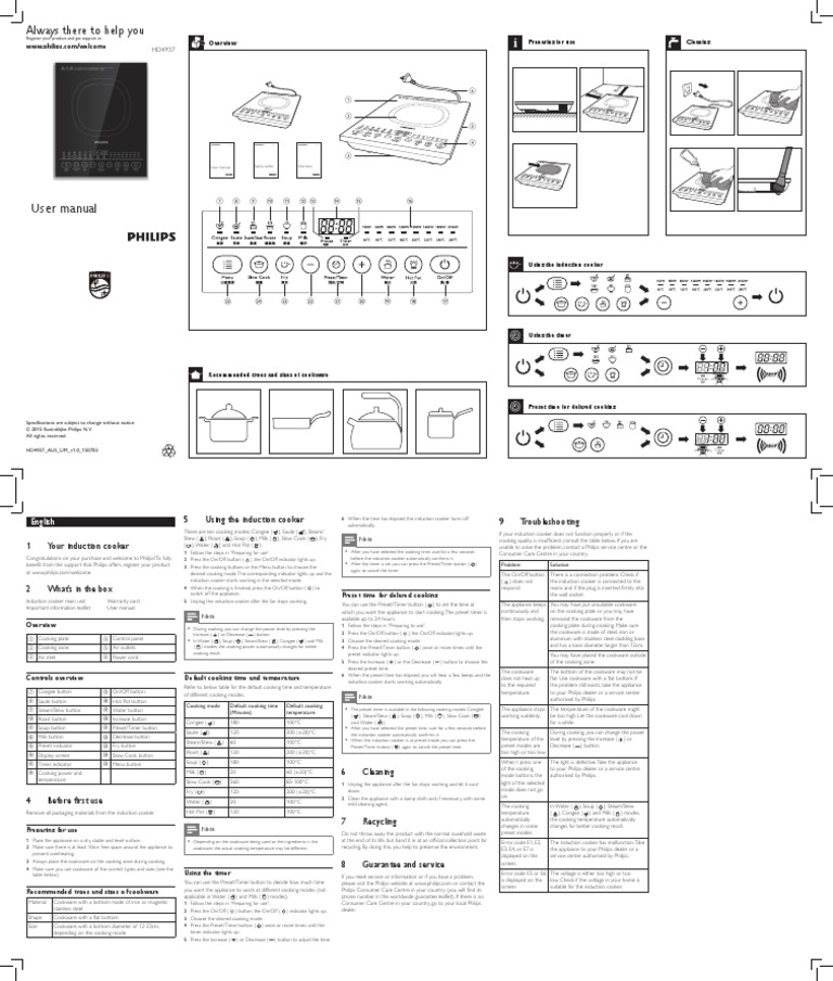 User Manual: Always There To Help You | PDF | Cookware And Bakeware ...