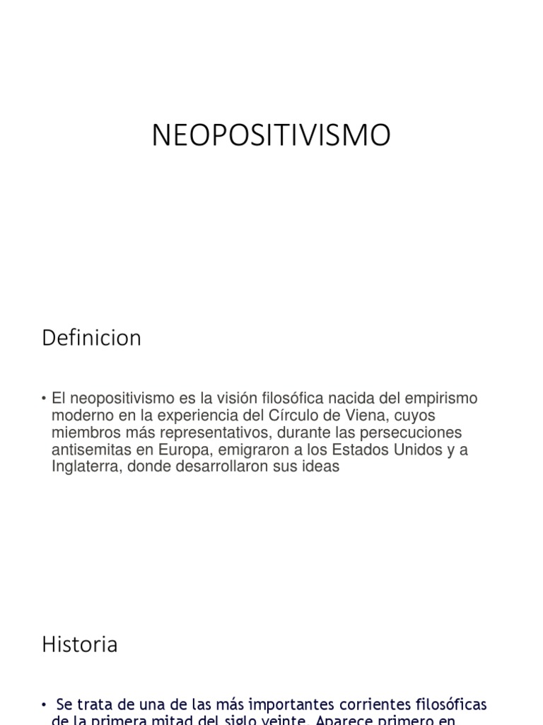 Neopositivismo: Filosofía Empírica del Siglo XX | PDF | Ciencias ...
