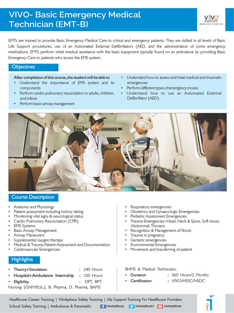 EMT-B Course Overview and Requirements | PDF | Emergency Medical ...