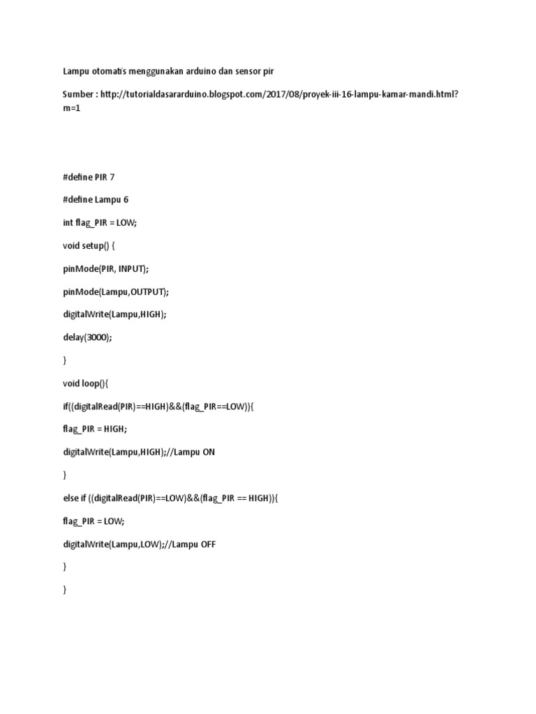 Lampu dan Kran Otomatis dengan Arduino | PDF