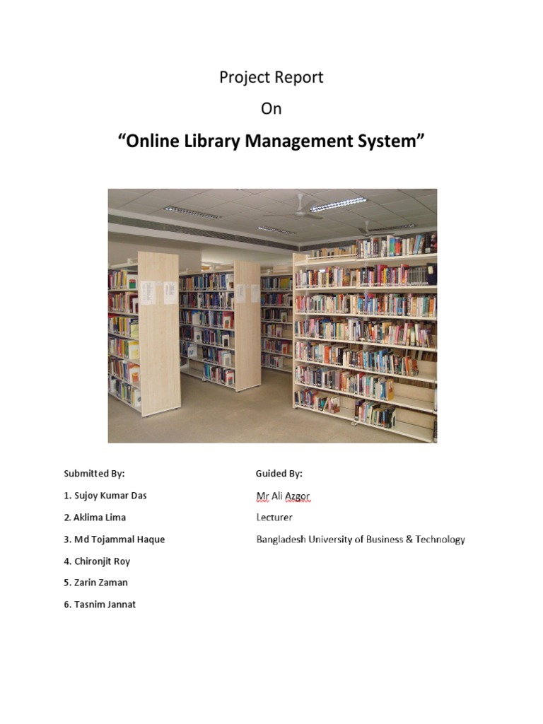 "Online Library Management System": Project Report On | PDF | Html ...