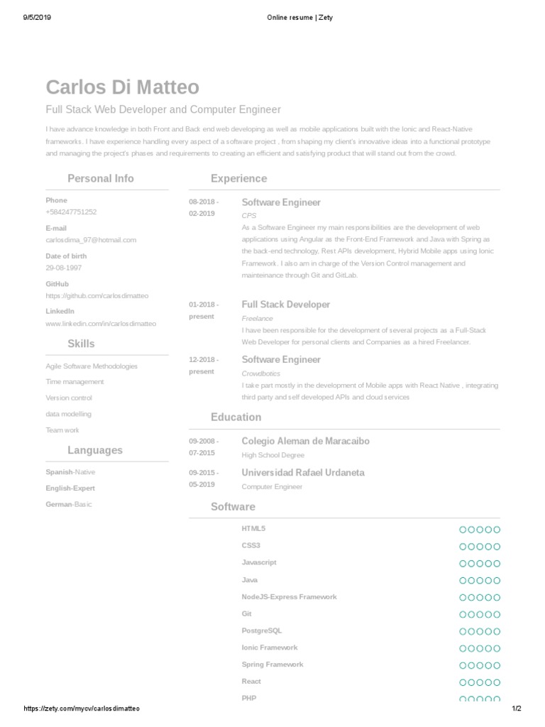 Carlos CV | PDF | Programmer | Mobile App