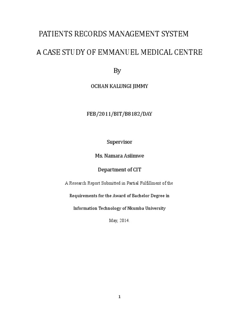 A Case Study of Emmanuel Medical Centre: Patients Records Management ...