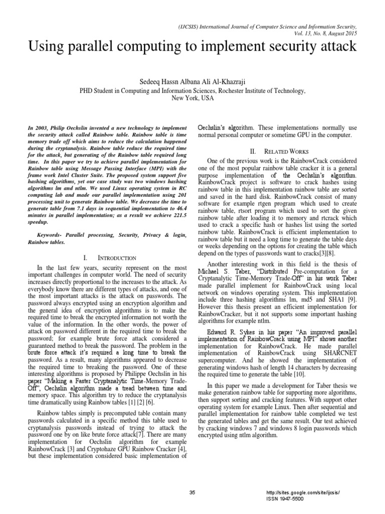 Using Parallel Computing To Implement Se PDF | PDF | Password ...