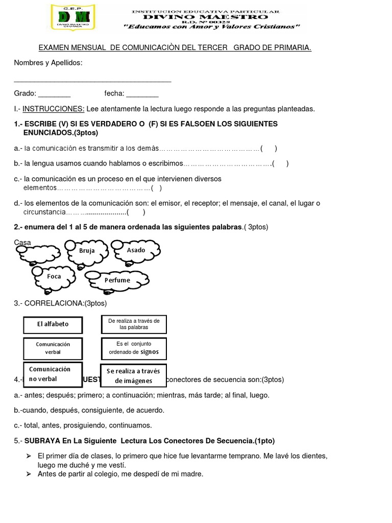 Examen Bimestral de Comunicacion Del Ter | Descargar gratis PDF | Arroz ... Examen Bimestral de Comunicacion Del Ter | Descargar gratis PDF | Arroz ...