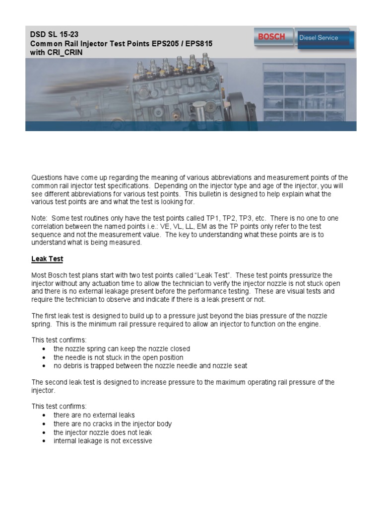 Understanding Common Rail Injector Test Points: A Guide to Deciphering ...