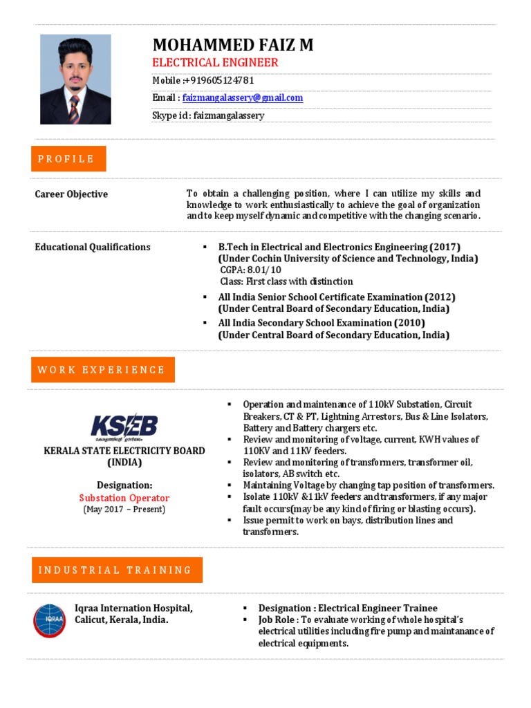 CV Operator | PDF | Electrical Substation | Engineering