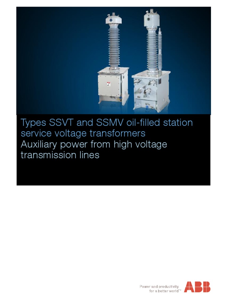Types SSVT and SSMV oil-filled station service voltage transformers ...