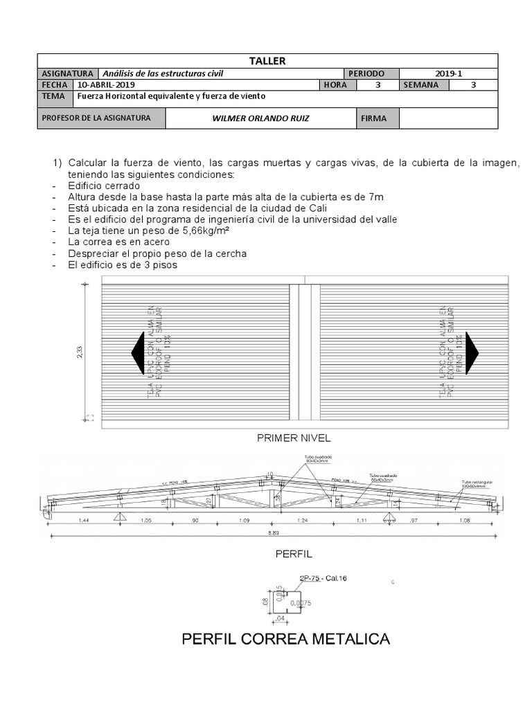 Taller Análisis de Estructuras Ing. Civil | PDF | Hormigón | Ingeniería ...