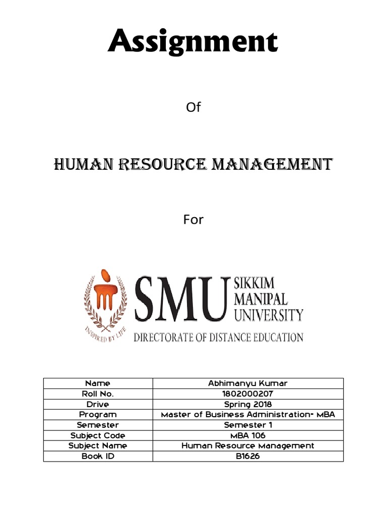 Assignment: Human Resource Management | PDF | Performance Appraisal ...